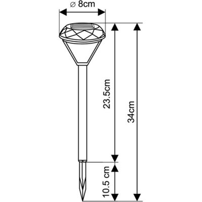Taylor & Brown 10 Pack Stainless Steel Solar Diamond Stake Lights LED ...