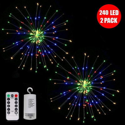 Taylor & Brown 2 Pack 240 LED Fire-work String Lights, Battery Operated ...