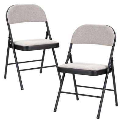 Taylor & Brown 2 x Deluxe Fabric Padded Folding Chairs with Metal Frame ...