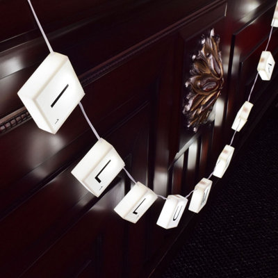Taylor & Brown 210cm Personalised Scrabble Light Letters Hanging Rope ...