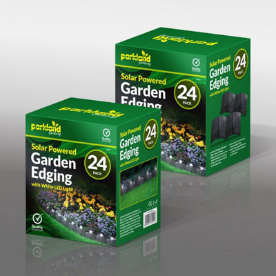 Taylor & Brown 24 Pack Solar LED Garden Edging Lights, Interlocking ...