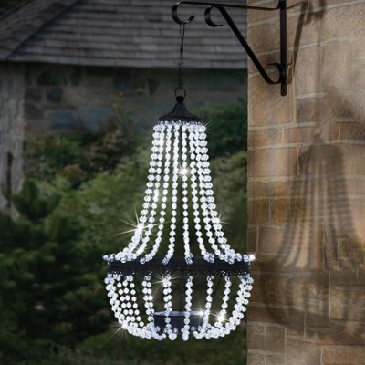 Taylor & Brown 28" Solar Acrylic Crystal Chandelier Light with 30 Cool ...
