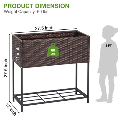 Taylor & Brown 2Tier Raised Garden Bed, Rattan Wicker Planter Box with ...