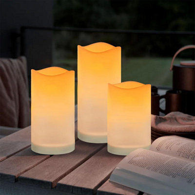 Taylor & Brown 3 Pack Solar Powered Outdoor Candles, Waterproof LED ...