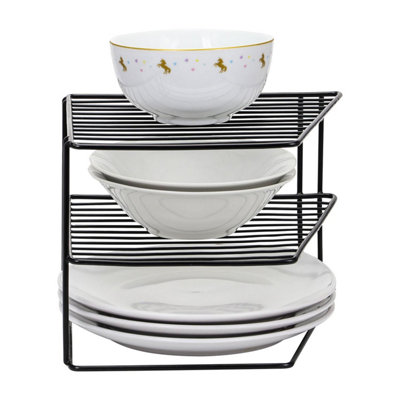 Taylor & Brown 3 Tier Corner Kitchen Rack Plate, Bowl Holder & Cupboard ...