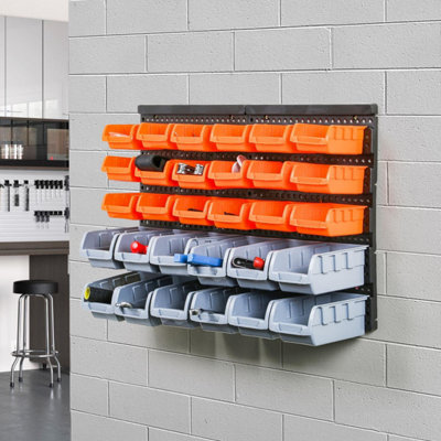 Taylor & Brown 30pc Wall Mounted Storage Bins & Backboards Tool ...