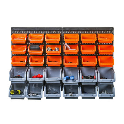 Taylor & Brown 30pc Wall Mounted Storage Bins & Backboards Tool ...