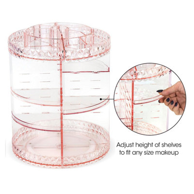 Taylor & Brown 360 Rotating Makeup Organizer Adjustable Crystal ...