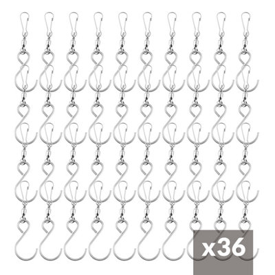 Taylor & Brown 36pc Stainless Steel Rotating S Swivel Hook Clips for ...
