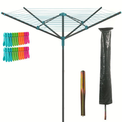 Taylor & Brown 4 Arm Rotary Airer Dryer Clothes Washing Line Horse 50m