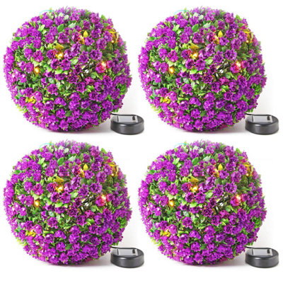 Buy Taylor & Brown 4 Pack 28cm Solar Powered LED Rose Topiary Ball ...