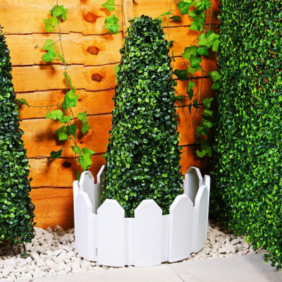 Taylor & Brown 4 Pack White Plastic Garden Edging Picket Effect, 2.35m ...