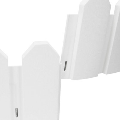 Taylor & Brown 4 Pack White Plastic Garden Edging Picket Effect, 2.35m ...