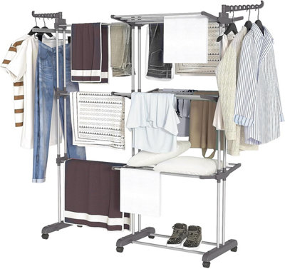 Taylor & Brown 4-Tier Foldable Stainless Steel Clothes Drying Rack ...