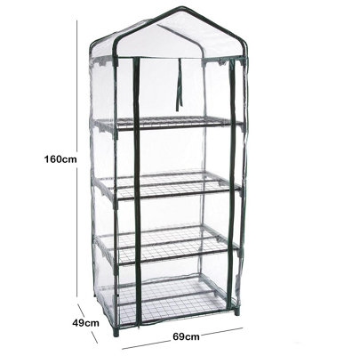 Taylor & Brown 4 Tier Greenhouse with Shelves, Weatherproof PVC Cover ...