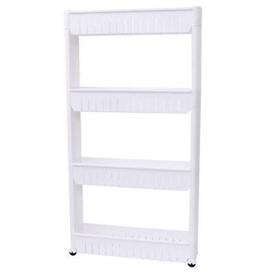 Taylor & Brown 4-Tier Slim Rolling Trolley Cart, Slide-Out Storage ...