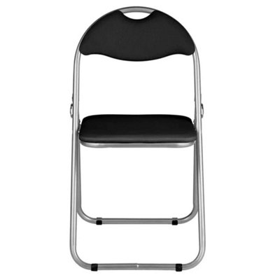 Taylor & Brown 4 x Black Padded Folding Chair Back Rest Easy Store for ...