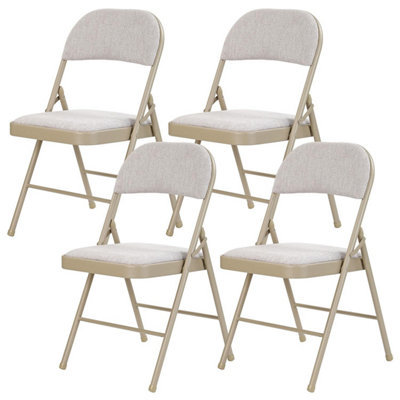 Taylor & Brown 4 x Deluxe Fabric Padded Folding Chairs with Metal Frame ...