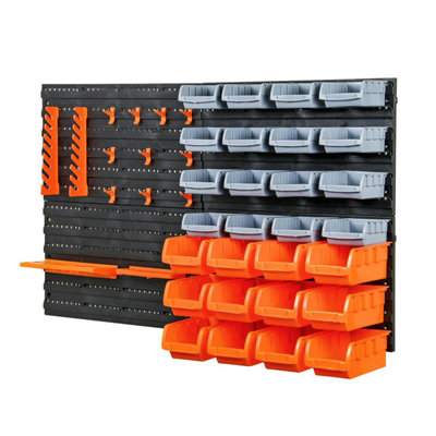 Taylor & Brown 44pc Wall Mounted Storage Bins & Backboards Tool ...