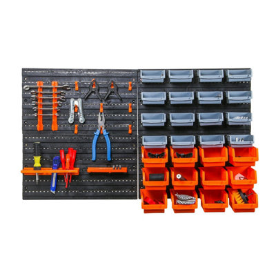 Taylor & Brown 44pc Wall Mounted Storage Bins & Backboards Tool ...