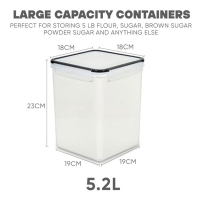 Taylor & Brown 5.2L Food Storage Containers 4Pack, BPAFree Airtight ...
