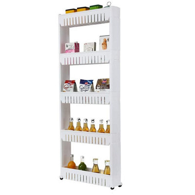 Taylor & Brown 5Tier Slim Kitchen Trolley, Rolling Storage Shelf on ...