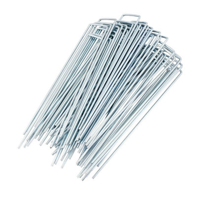 Taylor & Brown 6'' 150mm U shaped Garden Securing Pegs Ideal for Weed ...