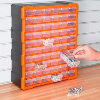 Taylor & Brown 60 Drawer Organiser DIY Tool Bits Storage Cabinet for ...