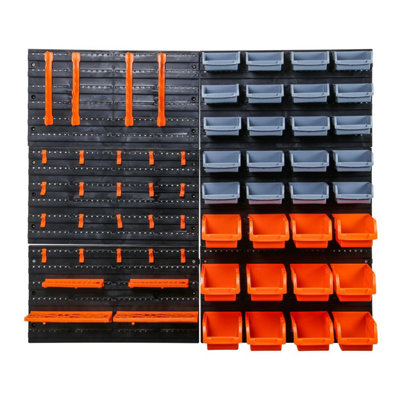 Taylor & Brown 66pc Wall Mounted Tool Storage Organizer with Bins ...