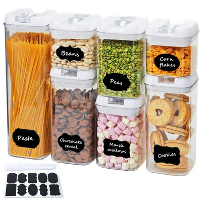 TAYLOR & BROWN 7PC AIRTIGHT FOOD STORAGE CONTAINER SET CLEAR, WITH ...