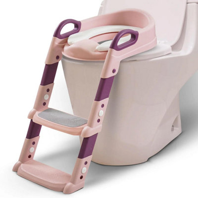 Taylor & Brown Adjustable Potty Ladder Seat with Steps, Cushioned ...