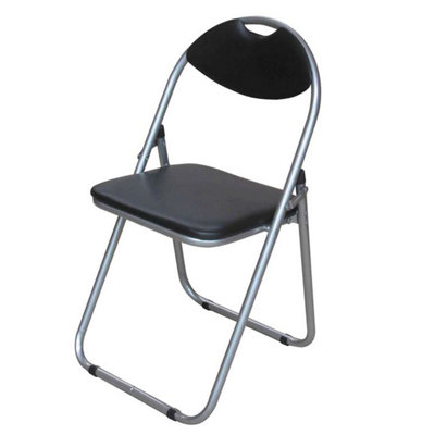 Taylor & Brown Black Padded Folding Chair Back Rest Easy Store for Home ...