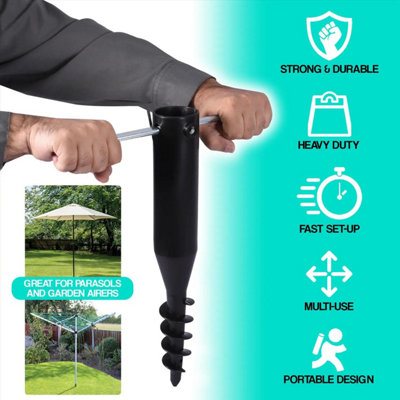 Taylor & Brown Black Plastic Ground Spike for Rotary Washing Line ...