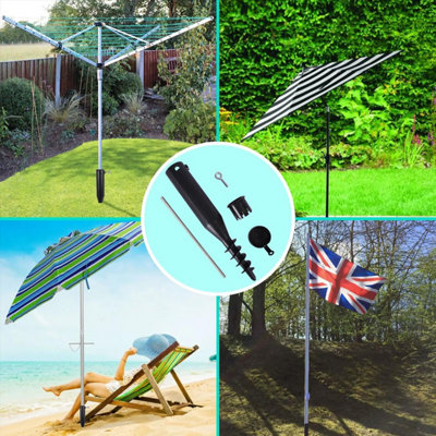 Taylor & Brown Black Plastic Ground Spike for Rotary Washing Line ...