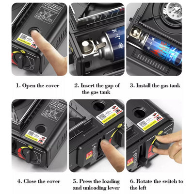 Taylor & Brown Black Portable Camping Stove with Carry Case, Auto ...