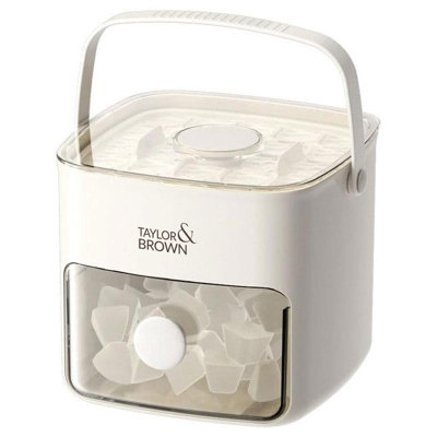 Taylor & Brown Easy Press Ice Cube Maker with Lid, Bin & Tongs, 48Cube ...