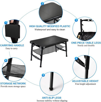 Taylor & Brown Folding Camping Table & Stool Set, Adjustable Height ...