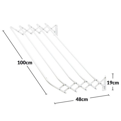 Taylor & Brown Folding Wall Mounted Clothes Drying Rack, 5Bar, 100cm ...