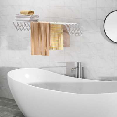 Taylor & Brown Folding Wall Mounted Clothes Drying Rack, 5Bar, 100cm ...