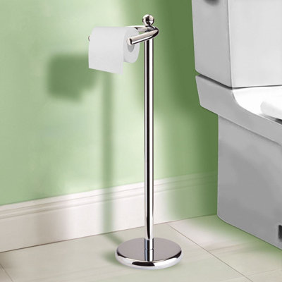 Taylor & Brown Freestanding Chrome Toilet Tissue Paper Roll Holder ...