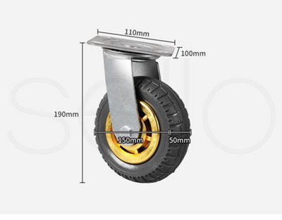 Taylor & Brown Heavy Duty Swivel Castor Wheels 150mm, 1000KG, Silent ...