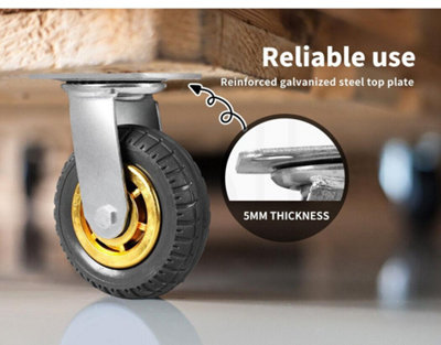 Taylor & Brown Heavy Duty Swivel Castor Wheels 150mm, 1000KG, Silent ...