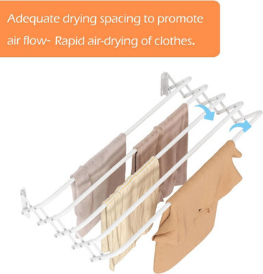 Taylor & Brown Indoor Outdoor Folding Wall Mounted Extendible Dryer ...