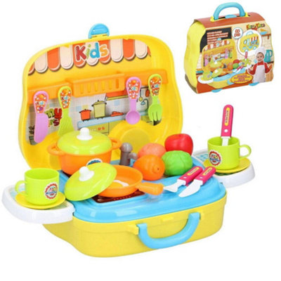 Taylor & Brown Kids Role Play Kitchen Set Portable Pretend Cooking Kit ...