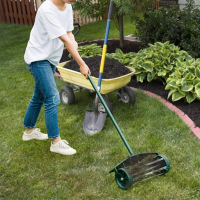 Taylor & Brown Lawn Aerator, 45cm Manual Grass Spiker Roller, 122cm ...