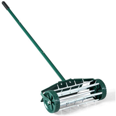 Taylor & Brown Lawn Aerator, 45cm Manual Grass Spiker Roller, 122cm ...