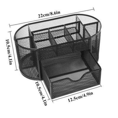 Taylor & Brown Mesh Desk Organiser Set - Multi-Functional Black Metal ...