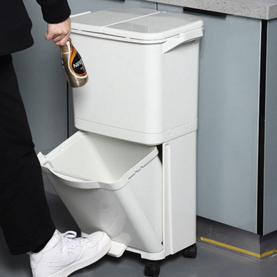 Taylor & Brown Recycling Pedal Bin - 4 Compartment Vertical Waste ...