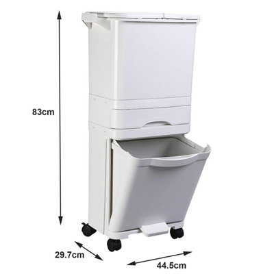 Taylor & Brown Recycling Pedal Bin - 4 Compartment Vertical Waste ...