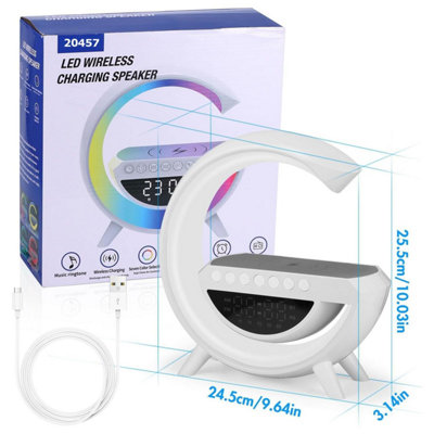 Taylor & Brown RGB Dimmable Light Lamp with Wireless Charger, Bluetooth ...